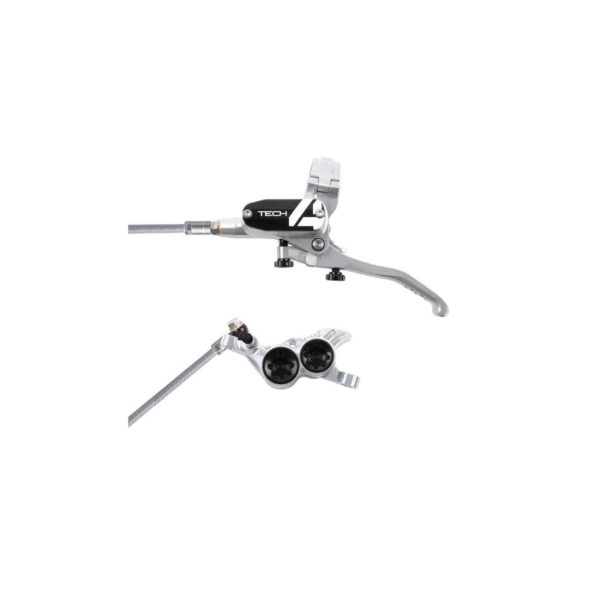 Hope Tech4 V4 Braided Front Brake SilverBlack